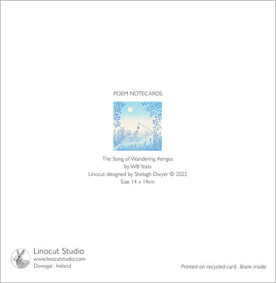 Poem Card: The Song of Wandering Aengus-Linocut Studio