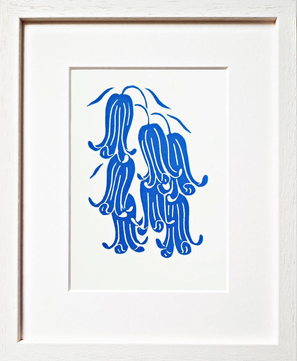 Bluebells lino print-Wild Flowers collection-Linocut Studio